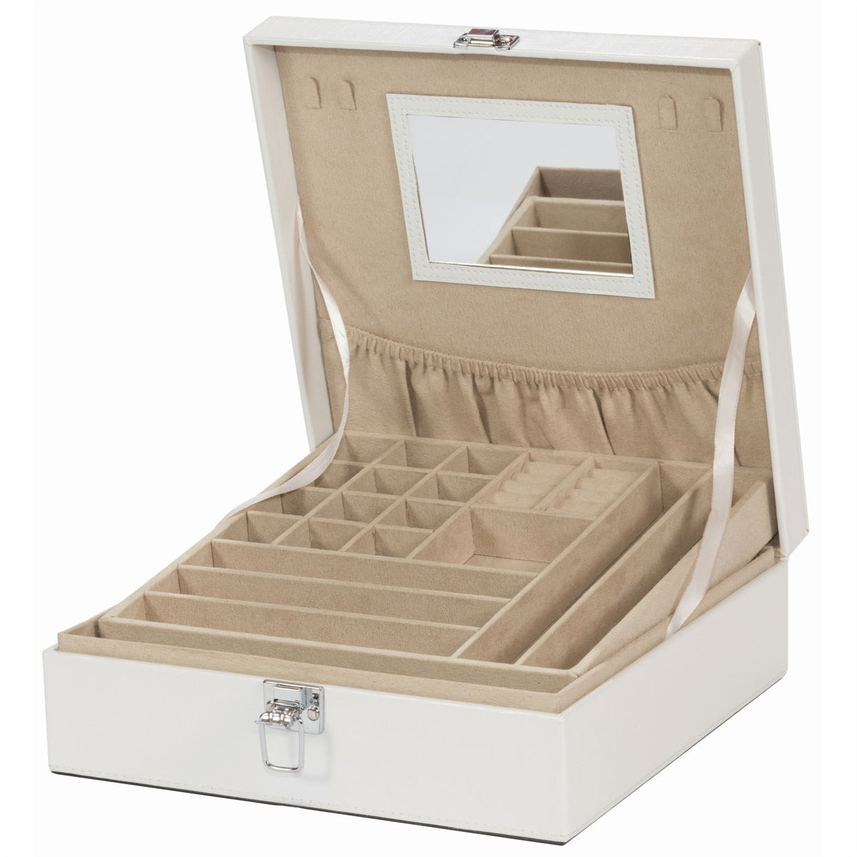 Mele & Co Lisa Jewellery Box With Lift-Out Tray Metallic Sheen Jewel C ...