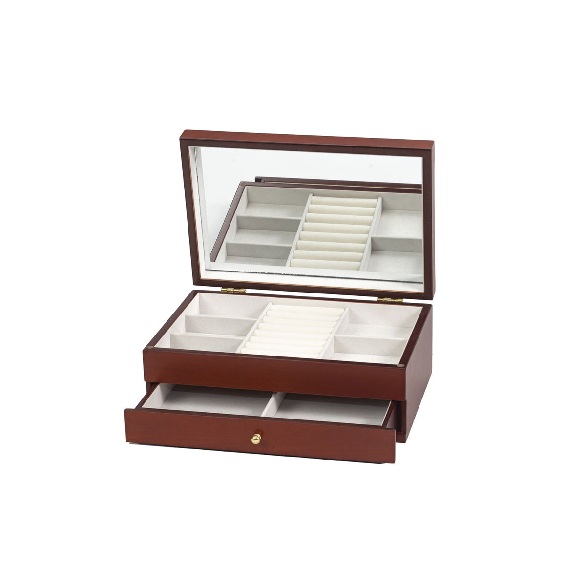 Mele & Co Jasmine Walnut Finish With 1 Drawer Jewel Case — Aspen Of ...
