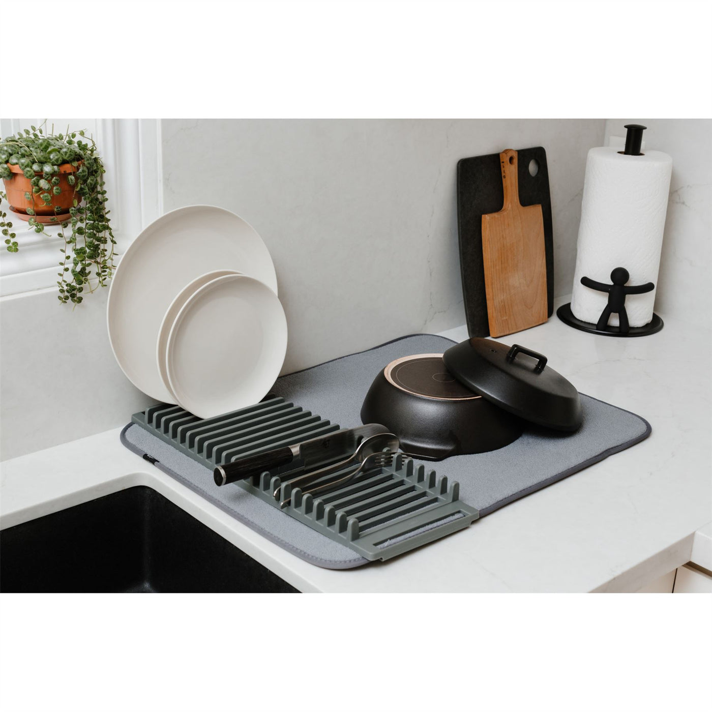 Umbra Udry Pack Away Dishrack with Drying Mat — Aspen Of Hereford Ltd