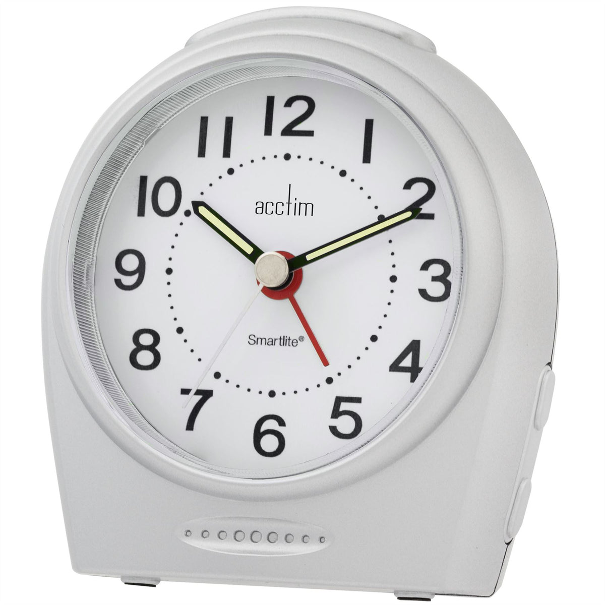 Acctim Astoria Analogue Alarm Clock in Silver — Aspen Of Hereford Ltd