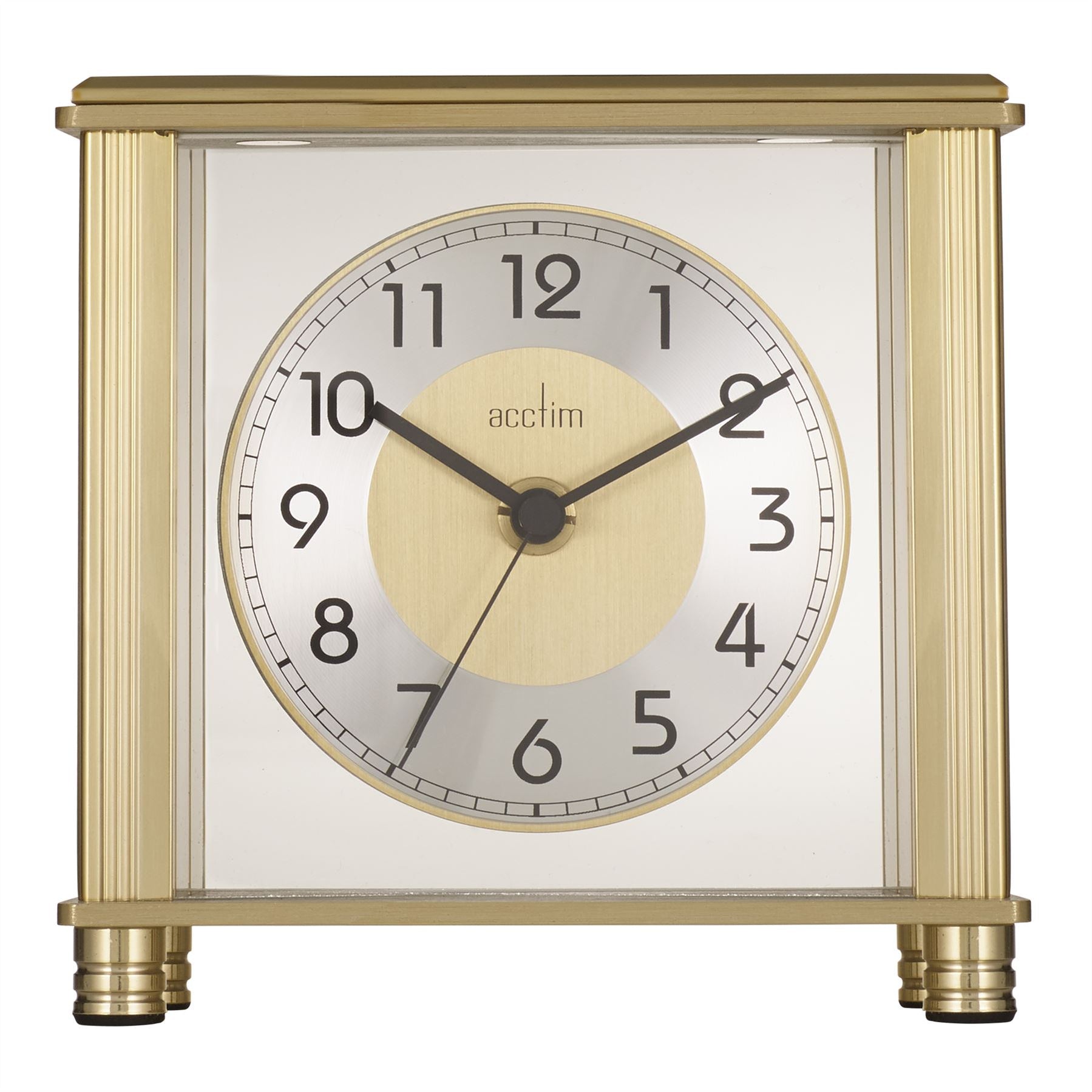 Acctim Hampden Brass Effect Mantel Clock — Aspen Of Hereford Ltd