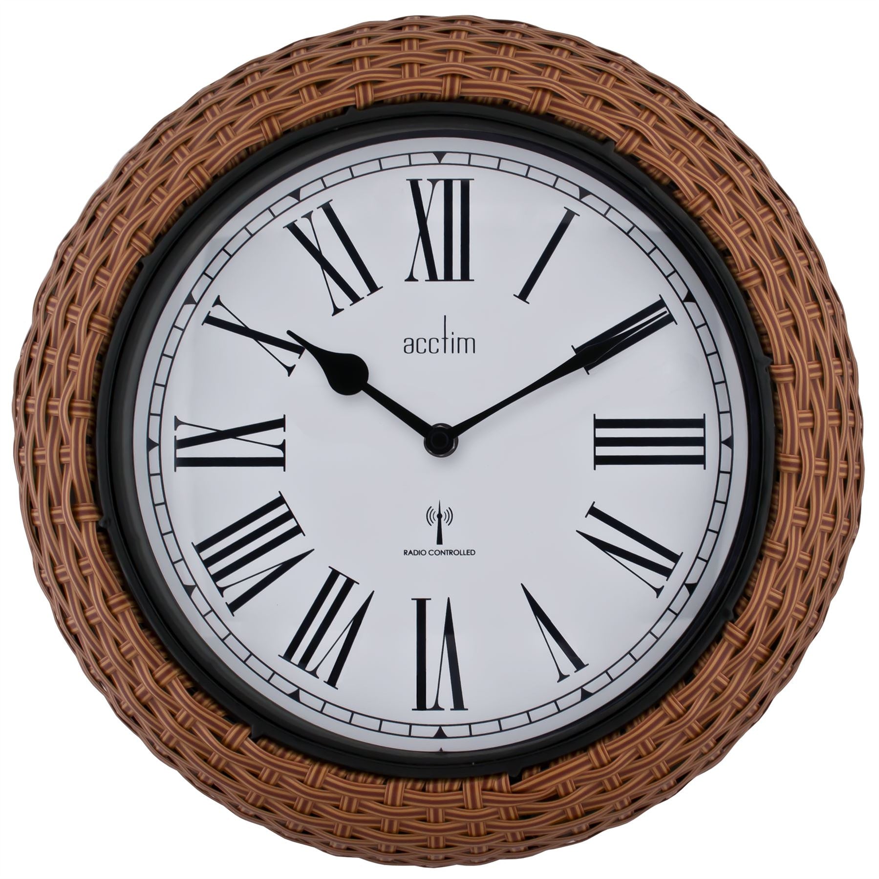 Acctim Mead Rattan Effect 36cm Wall Clock — Aspen Of Hereford Ltd