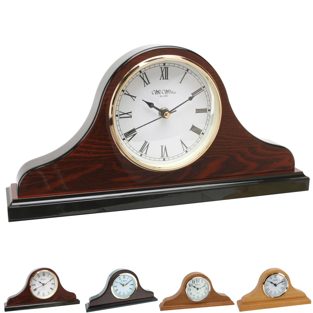 Wm.Widdop Napoleon Wood Mantel Clocks — Aspen Of Hereford Ltd