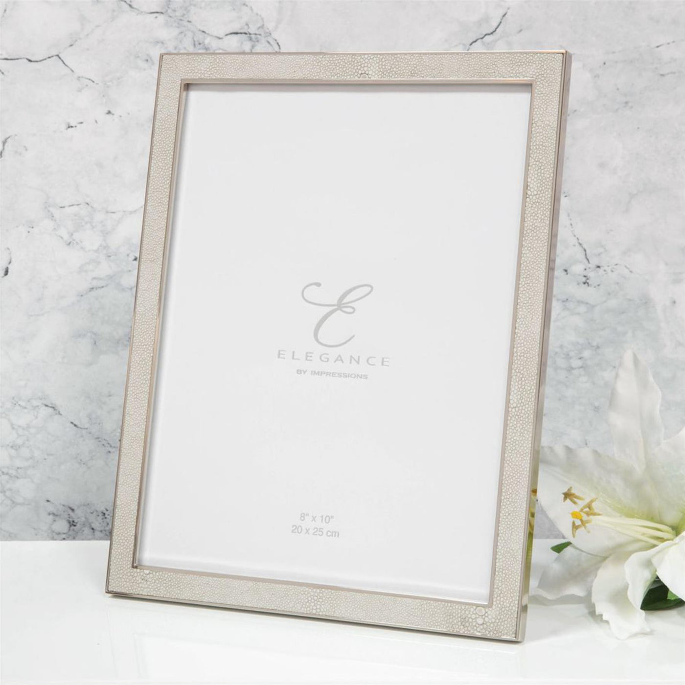Elegance By Impressions Nickel Plated Cream Faux Shagreen Picture Fram ...
