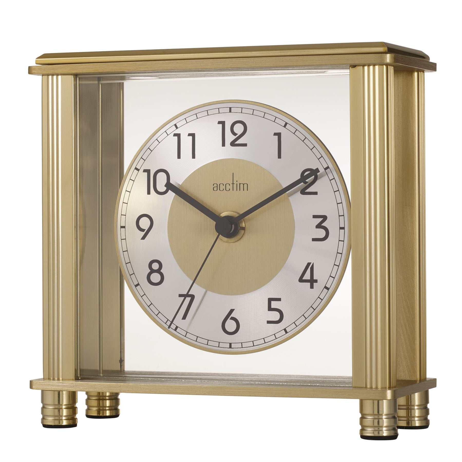 Acctim Hampden Brass Effect Mantel Clock — Aspen Of Hereford Ltd
